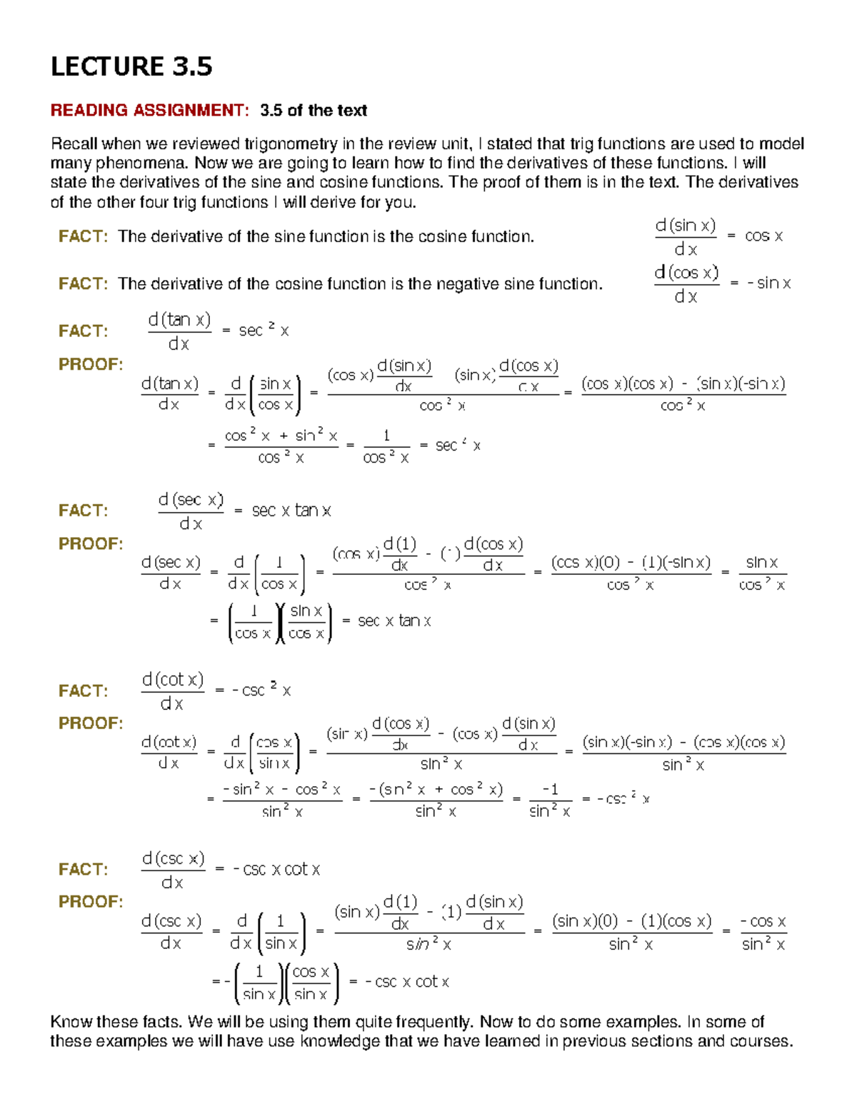 Lecture 35 - werwee - LECTURE 3. READING ASSIGNMENT: 3 of the text Recall when we reviewed - Studocu