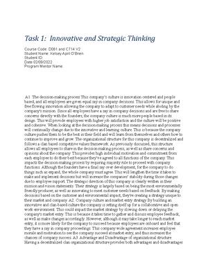 D361 task 1 - task 1 passed first attempt - D TASK 1 C. Cycle ...