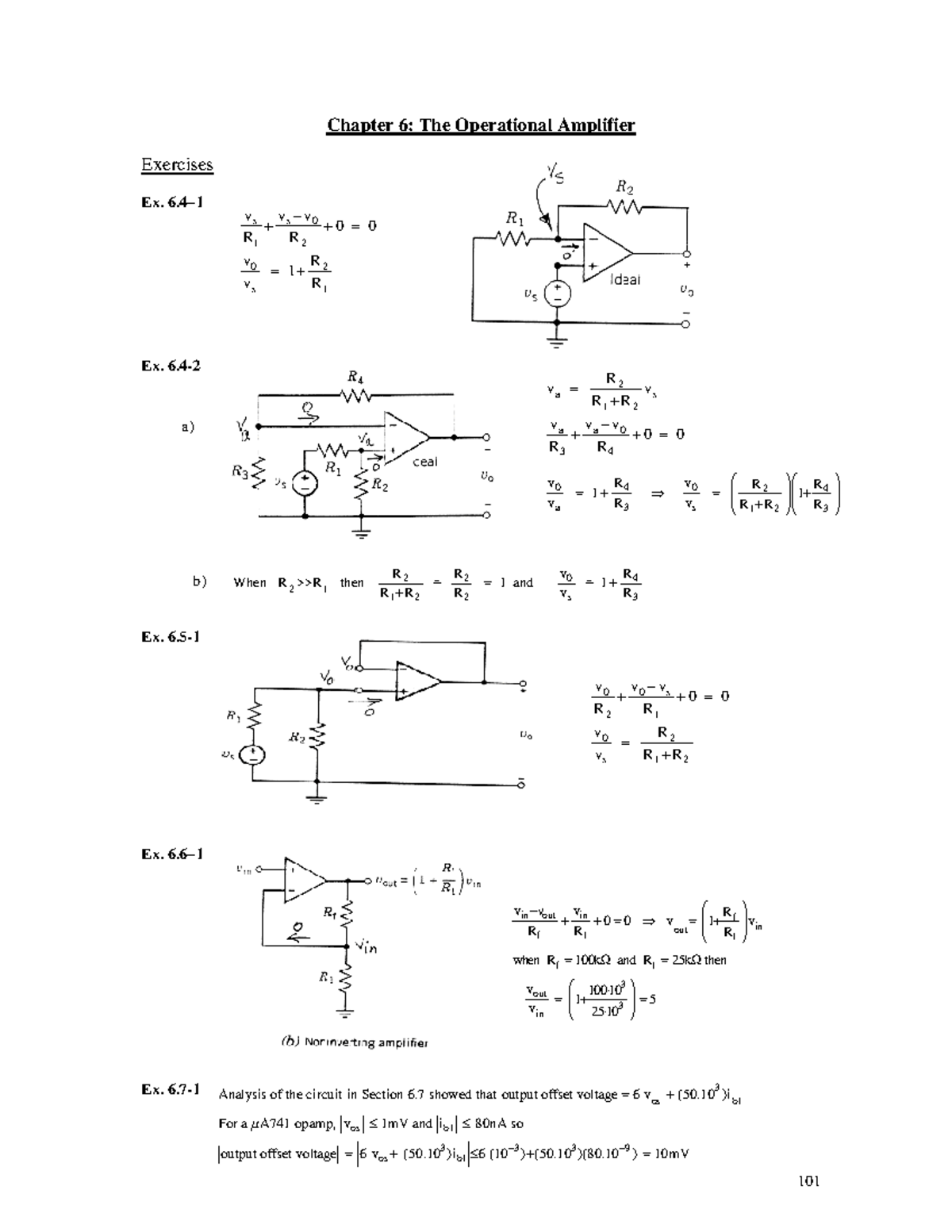 Ch06 - Solucion OpAMPS - Chapter 6: The Operational Amplifier Exercises ...