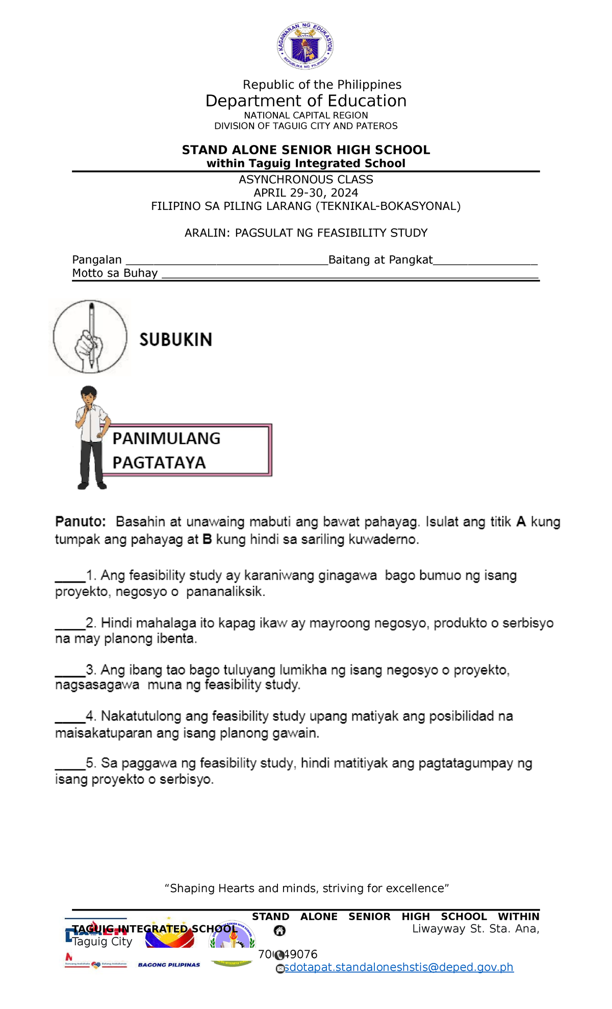 Asynchronous- Class 04 - Department of Education NATIONAL CAPITAL ...