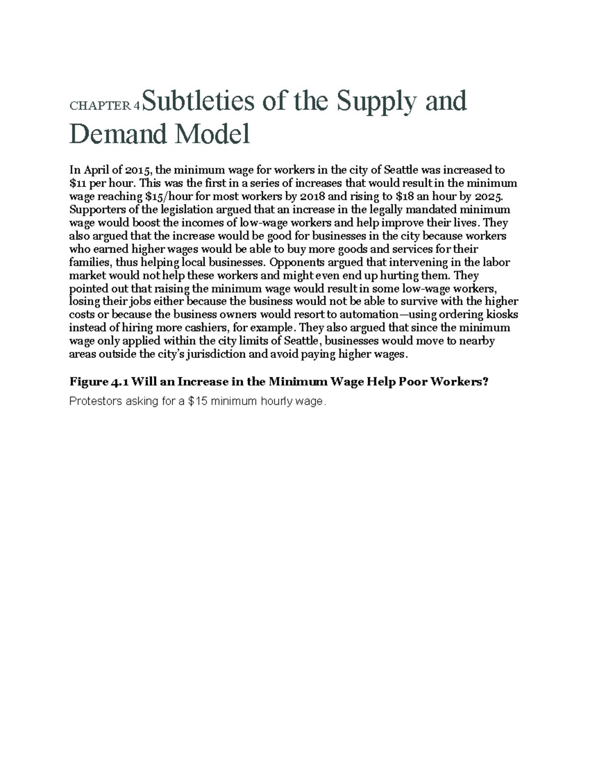 CH4 Intro AND Conclusion - CHAPTER 4Subtleties of the Supply and Demand ...