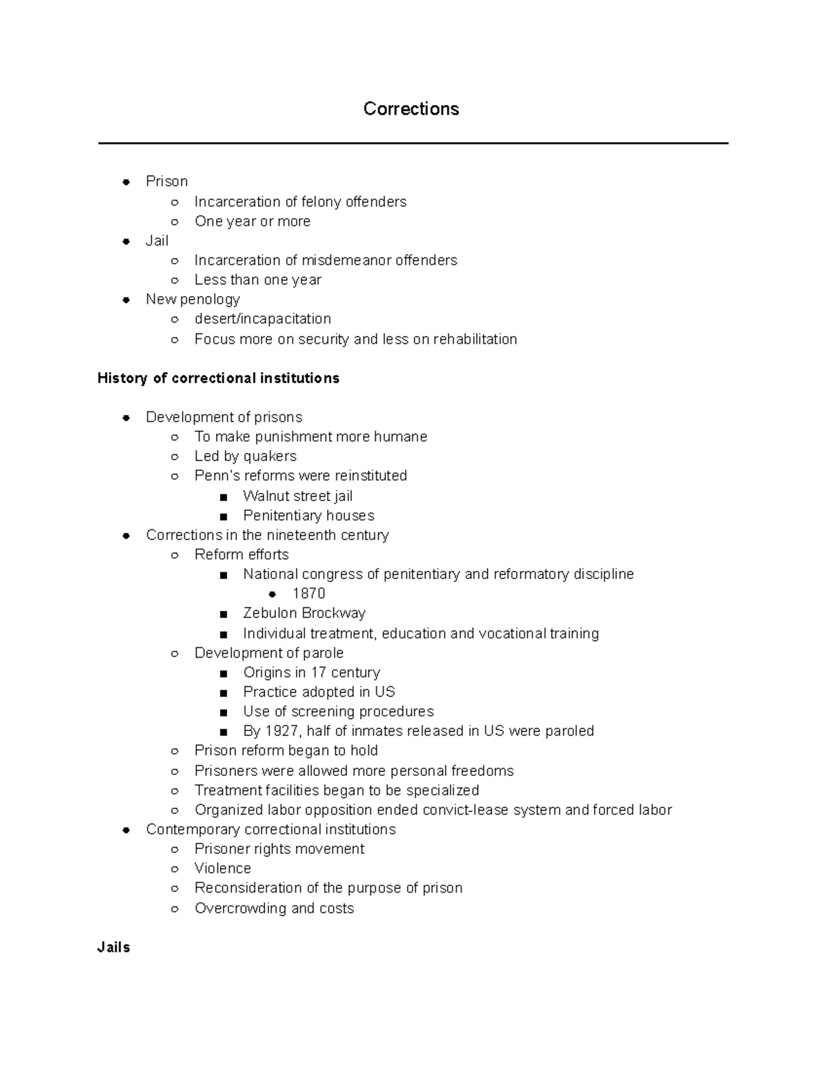 Corrections - notes - Corrections