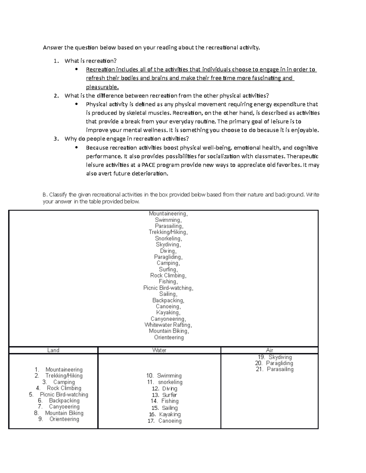 Activity 1 - Lecture notes 10 - Answer the question below based on your ...