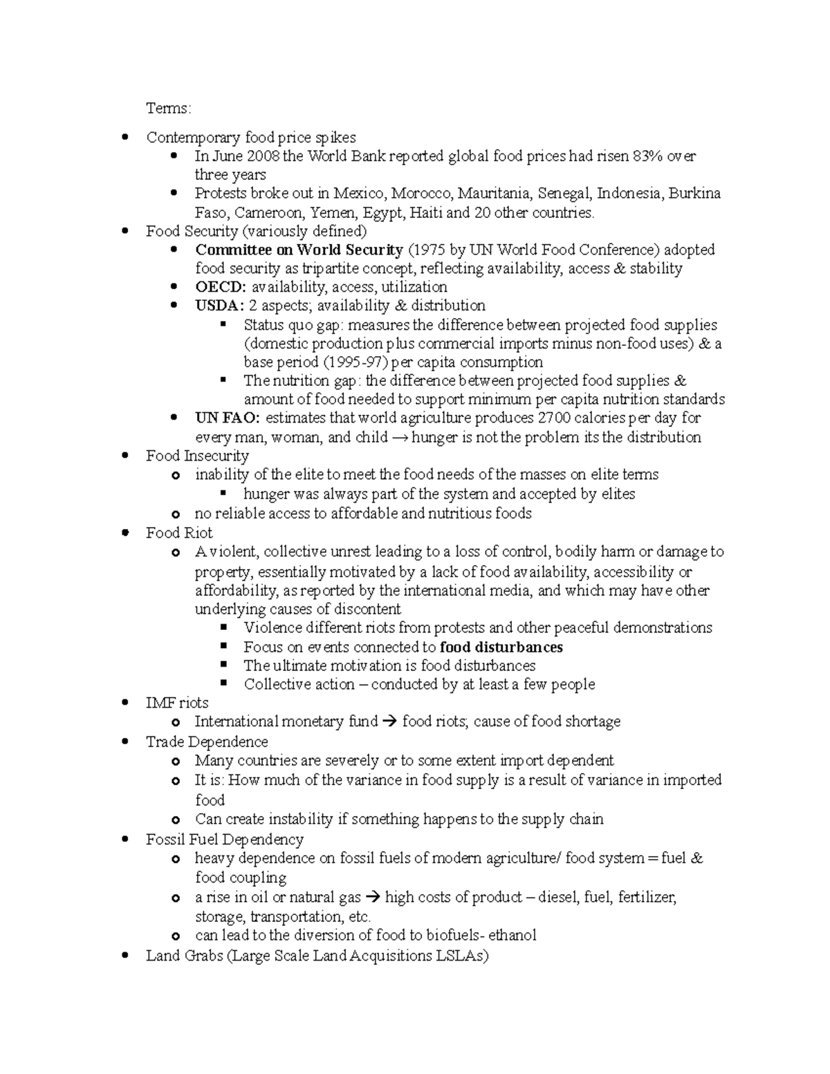 Study guide - in depth notes on the review terms for the course taught ...