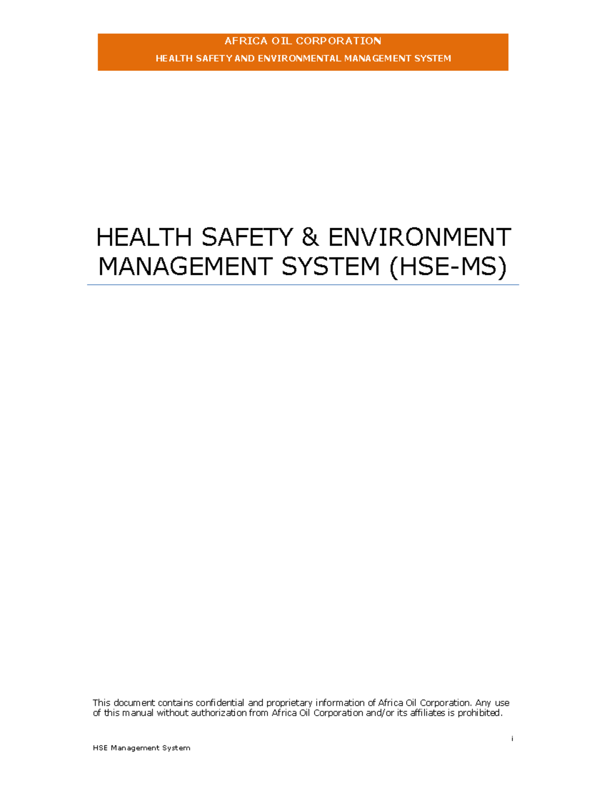 6-hse-ms - management system - ####### HEALTH SAFETY AND ENVIRONMENTAL ...