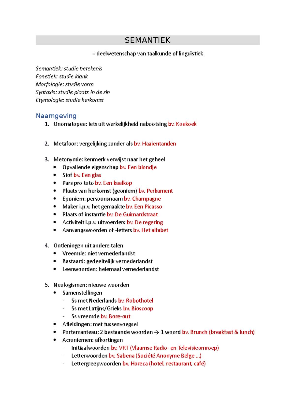 Semantiek - SEMANTIEK = deelwetenschap van taalkunde of linguïstiek ...