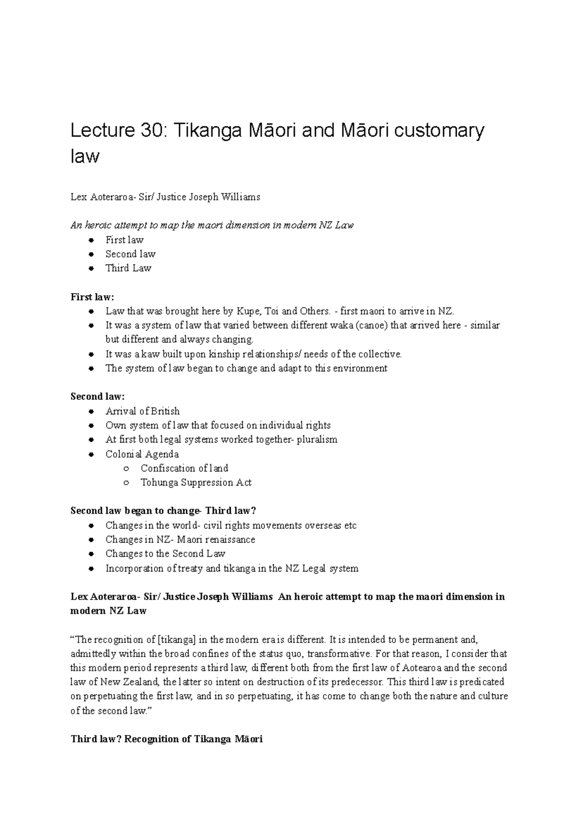 Tikanga Maori Maori customary law - Lecture 30: Tikanga Māori and Māori ...