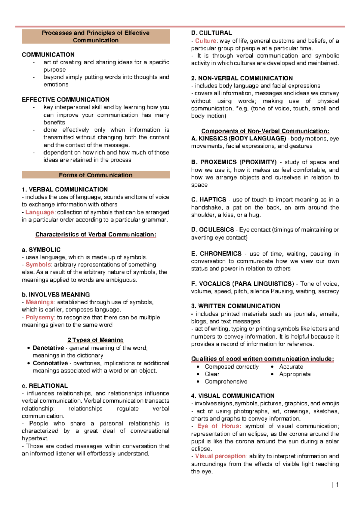 Purposive Communication Lesson 1 - Processes and Principles of Effective Communication ...