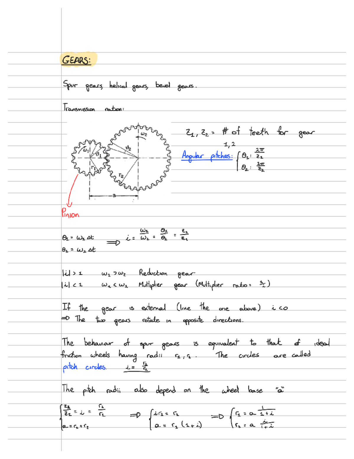 Applied Mechanics Notes Gears (spur, helical and bevel) - Studocu