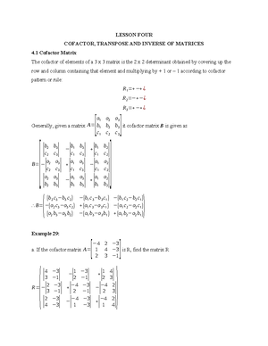 Lesson NINE - The course provides clear understanding of matrices and ...