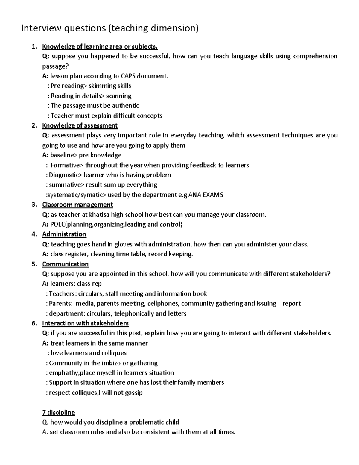 Interview questions teaching dimension 230130 172724 - Interview ...
