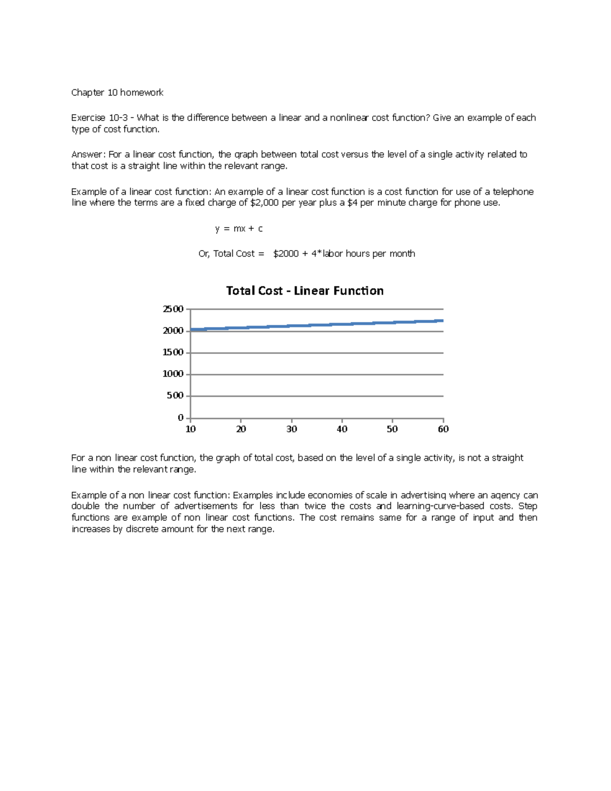 Cost Accounting - Chapter 10 homework Exercise 10-3 - What is the ...