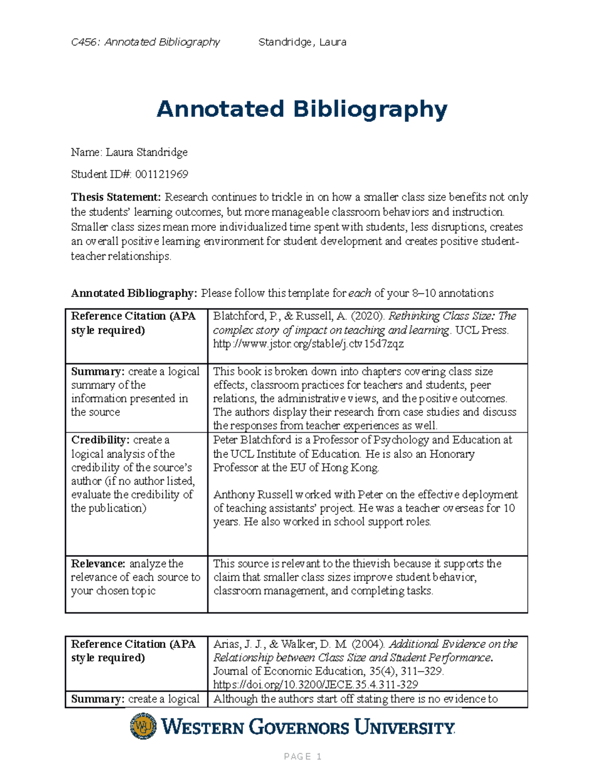 Annotated Bibliography Standride Laura C456 Task1 - Annotated ...