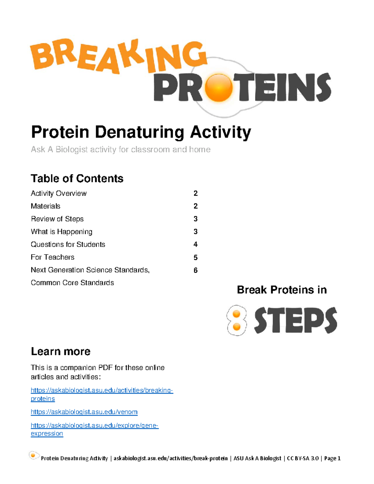 Biochemistry - Breaking proteins - Protein Denaturing Activity Ask A ...