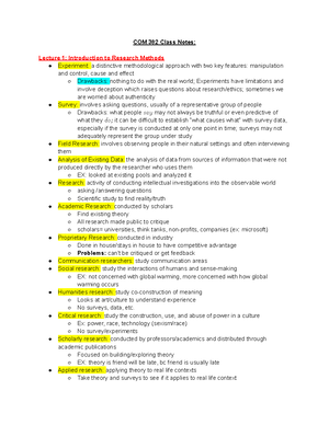 COM 382 Midterm Study Guide - rMidterm Study Guide Lecture 1: What is ...
