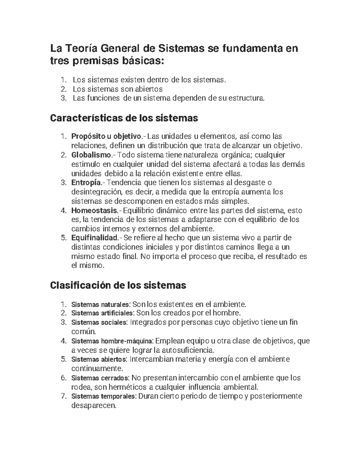 teoria general de sistemas - La Teoría General de Sistemas se ...