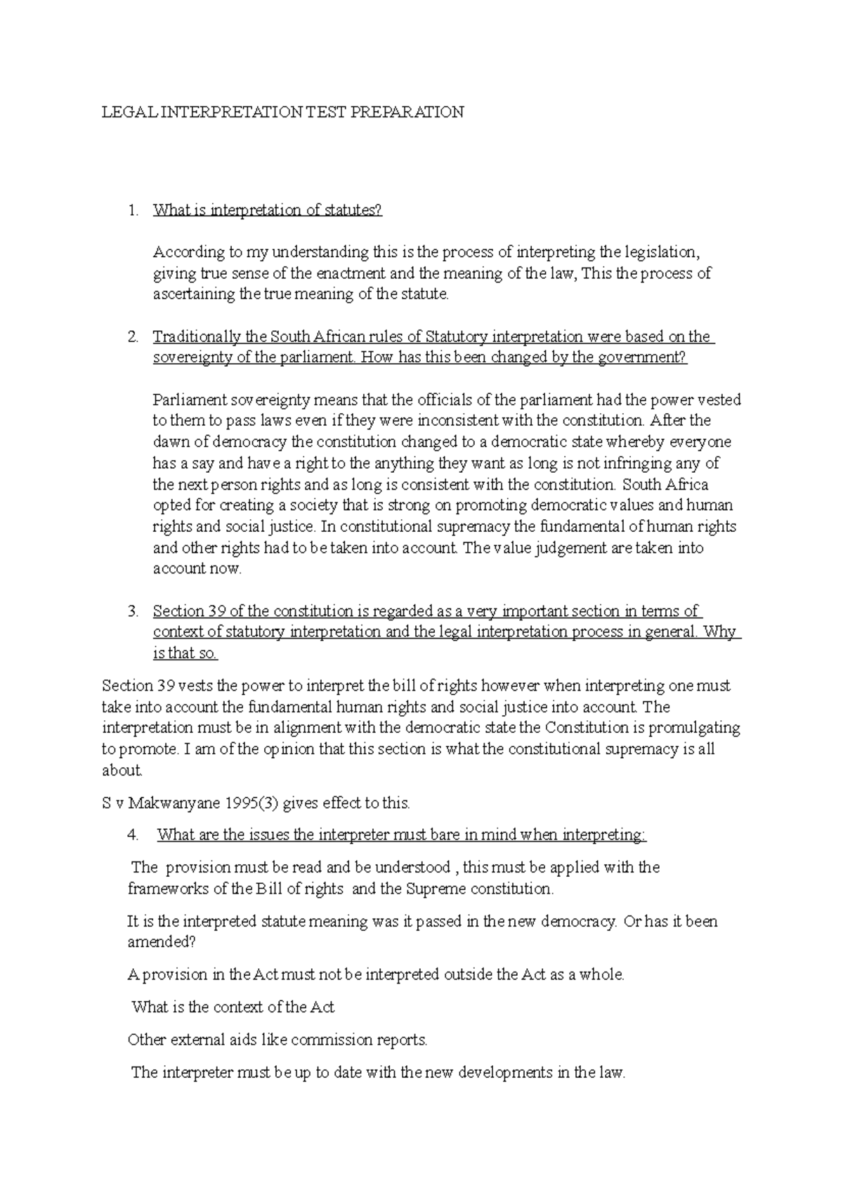 Legal Interpretation TEST Preparation - LEGAL INTERPRETATION TEST ...