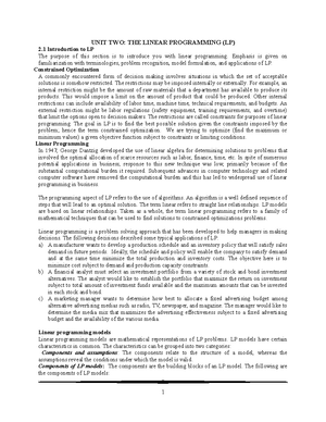 Operations Research Module - CHAPTER ONE 1. Introduction to Operations ...