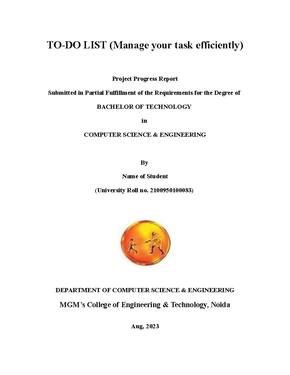 Project report format first presentation - TO-DO LIST (Manage your task ...