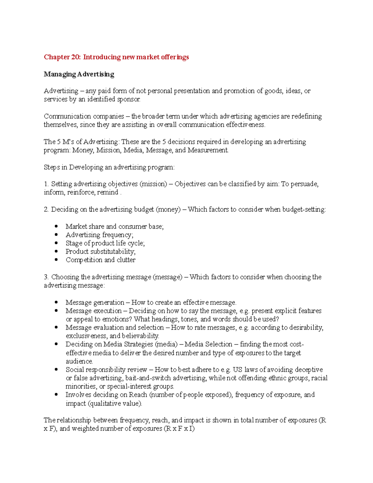 Chapter 20 Introducing new market offerings - Chapter 20: Introducing ...