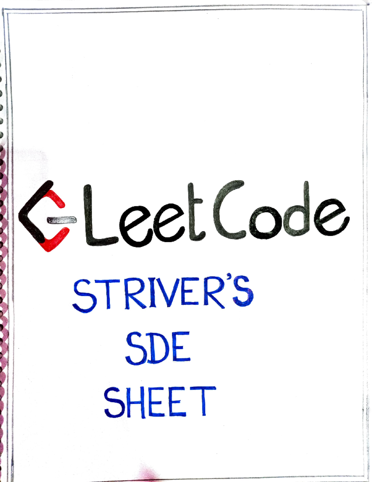 Sde sheet by striver 1683990623 - CLeetCode SDE SHEET CLeetCode SDE ...