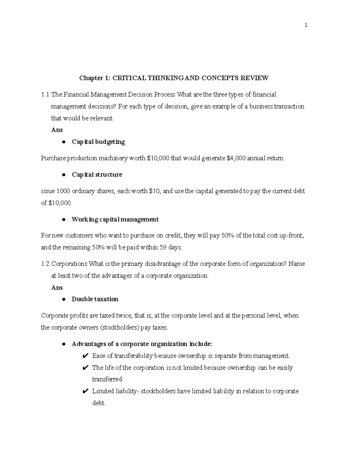 Chapter 1 Critical Thinking AND Concepts Review - Chapter 1: CRITICAL ...