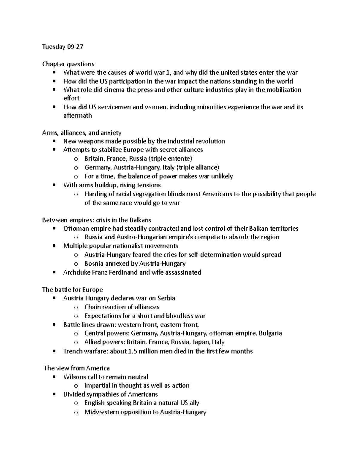 US History week 6 - Professor Foyle Class Chapter 22 - Tuesday 09 ...