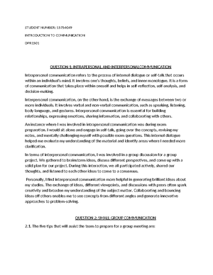 ENG2604 - important assignments - Name: Njabulo Buthelezi Student ...