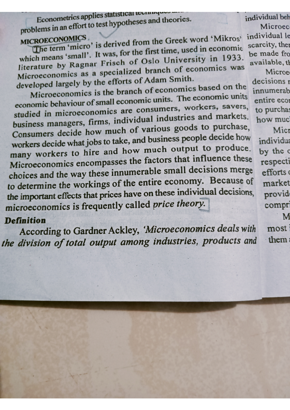 Microeconomics - It's short note - BA Economics - Studocu