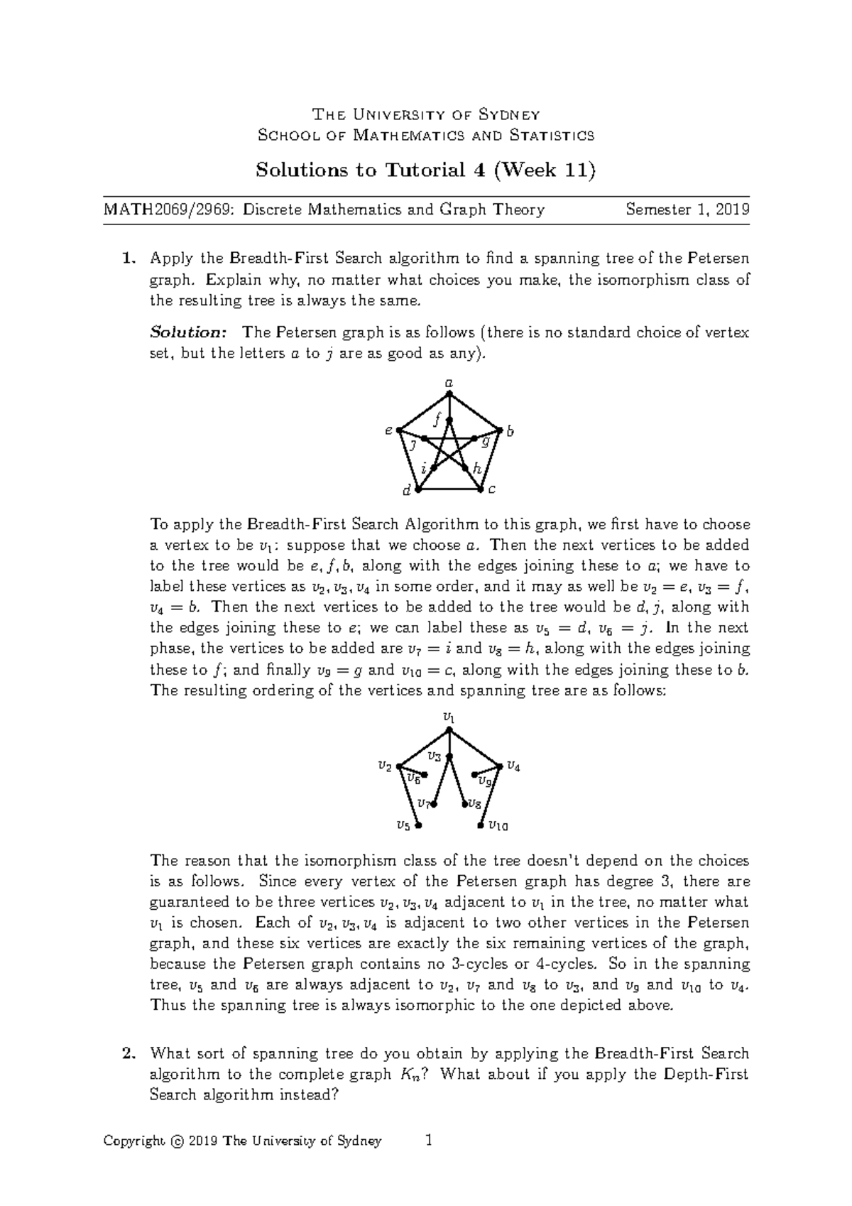 Tut10s - The tutorial questions with solution - The University of ...