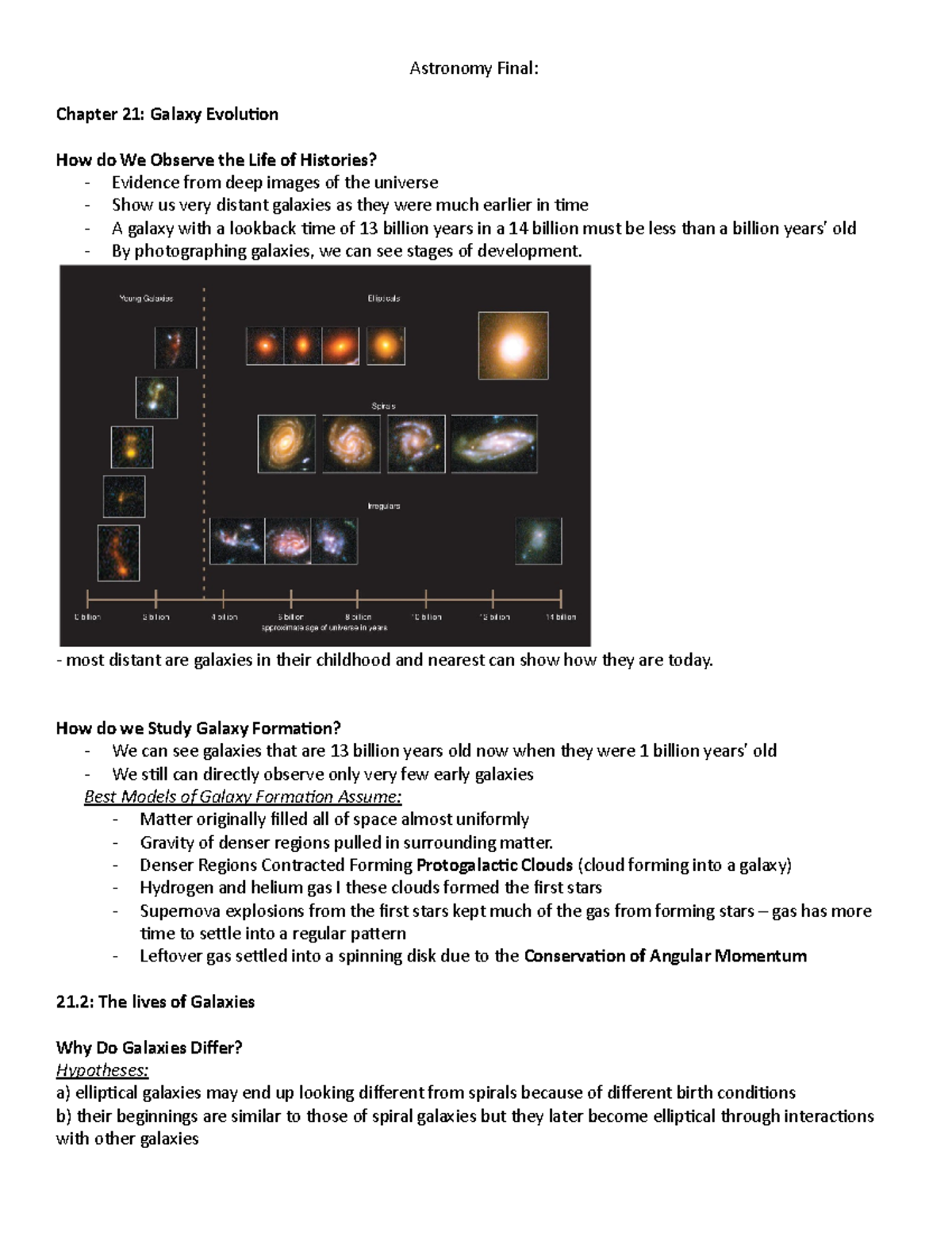Astronomy Final - Textbook/Lecture Notes - Astronomy Final: Chapter 21 ...