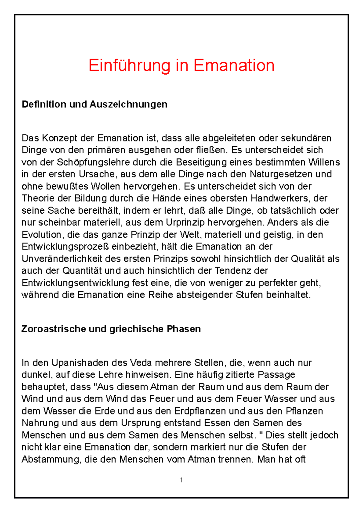 Einführung in Emanation - Einführung in Emanation Definition und ...