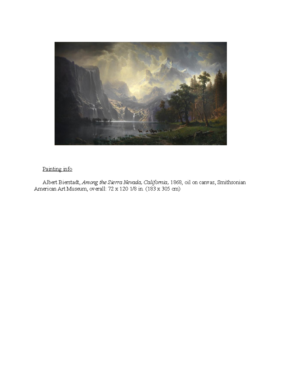 Museum paper - Painting info American Art Museum, overall: 72 x 120 1/8 ...