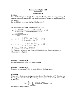 Homework 3 - Semiconductor Optics 2014 Fall Homework 3 Due 10/29 ...