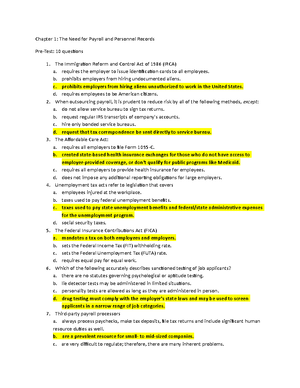 Chapter 2 review questions - Chapter 2: Computing Wages and Salaries Questions for Review (No ...