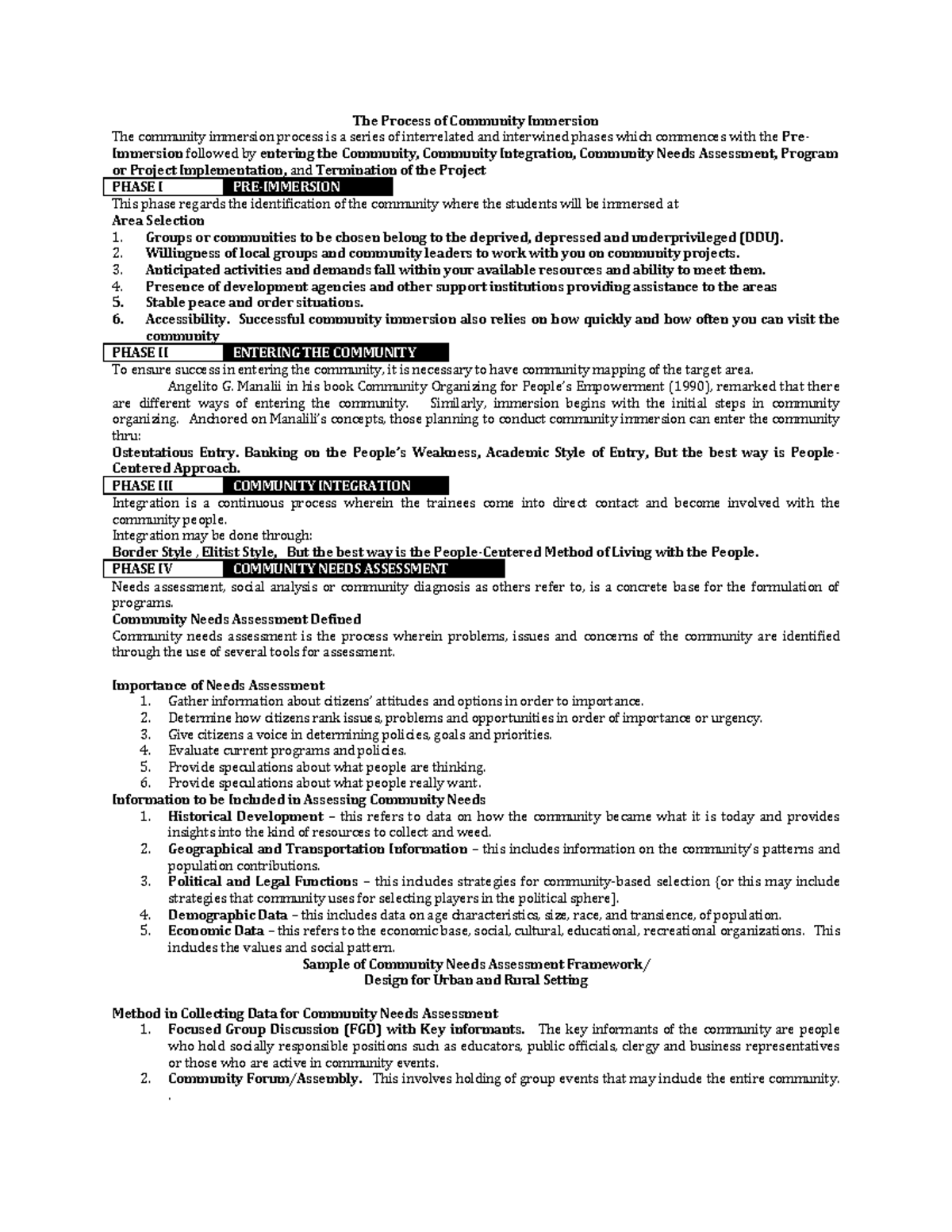 The Process of Community Immersion nstp docx - The Process of Community ...