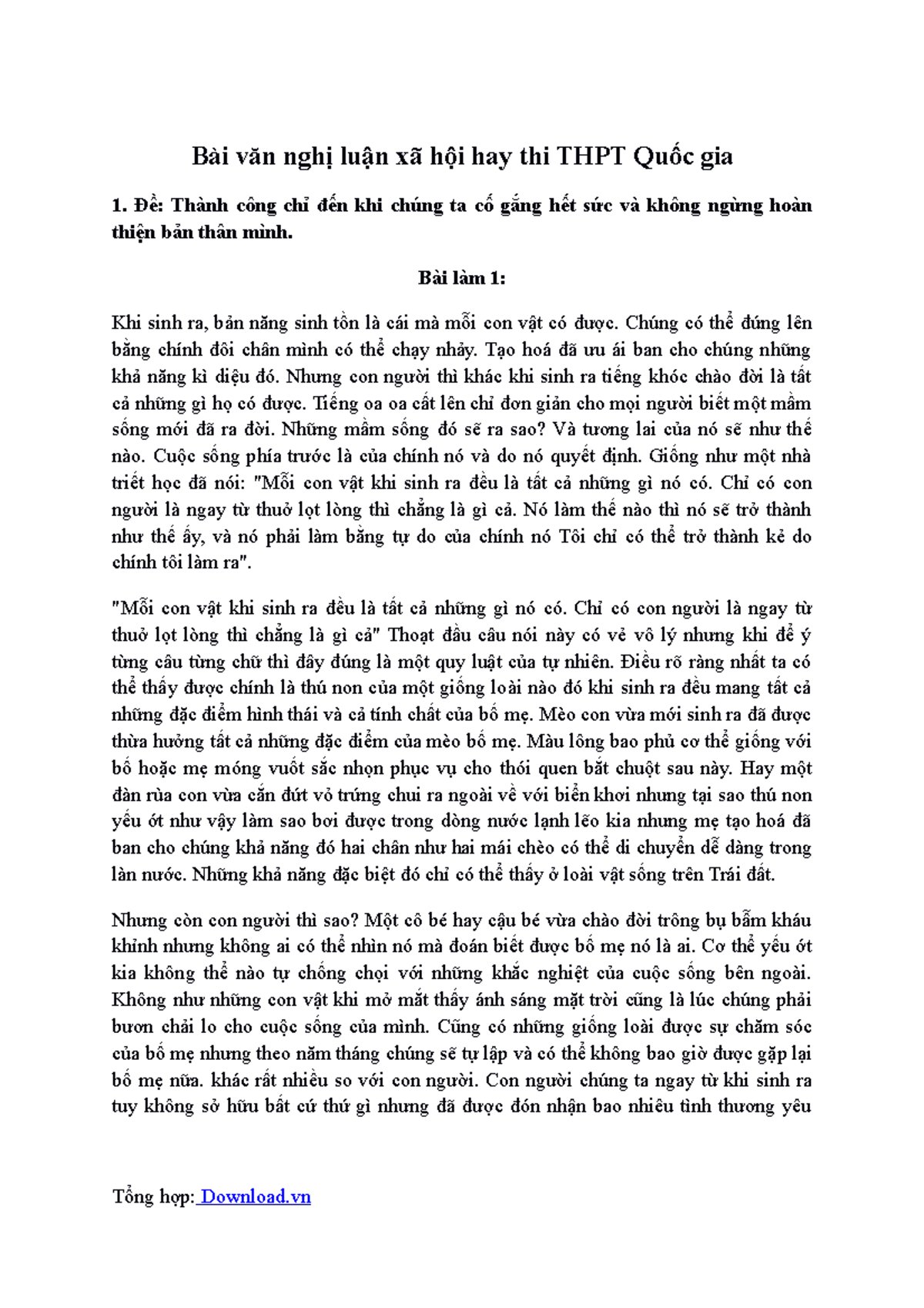 Nhung bai van nghi luan xa hoi on thi thpt quoc gia - Bài văn nghị luận xã hội hay thi THPT Quốc ...