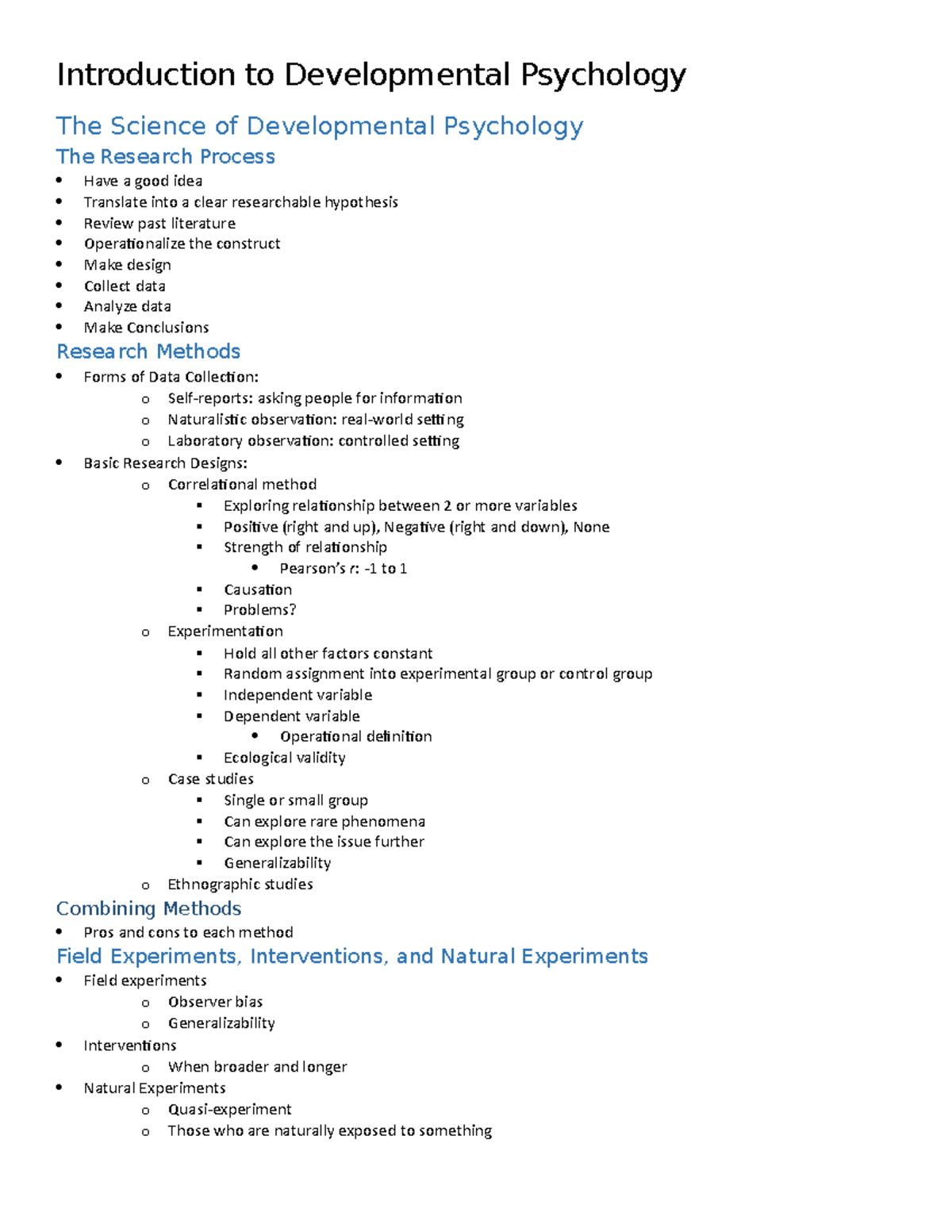 Chapter 1 Lecture Slides Notes - Introduction to Developmental ...