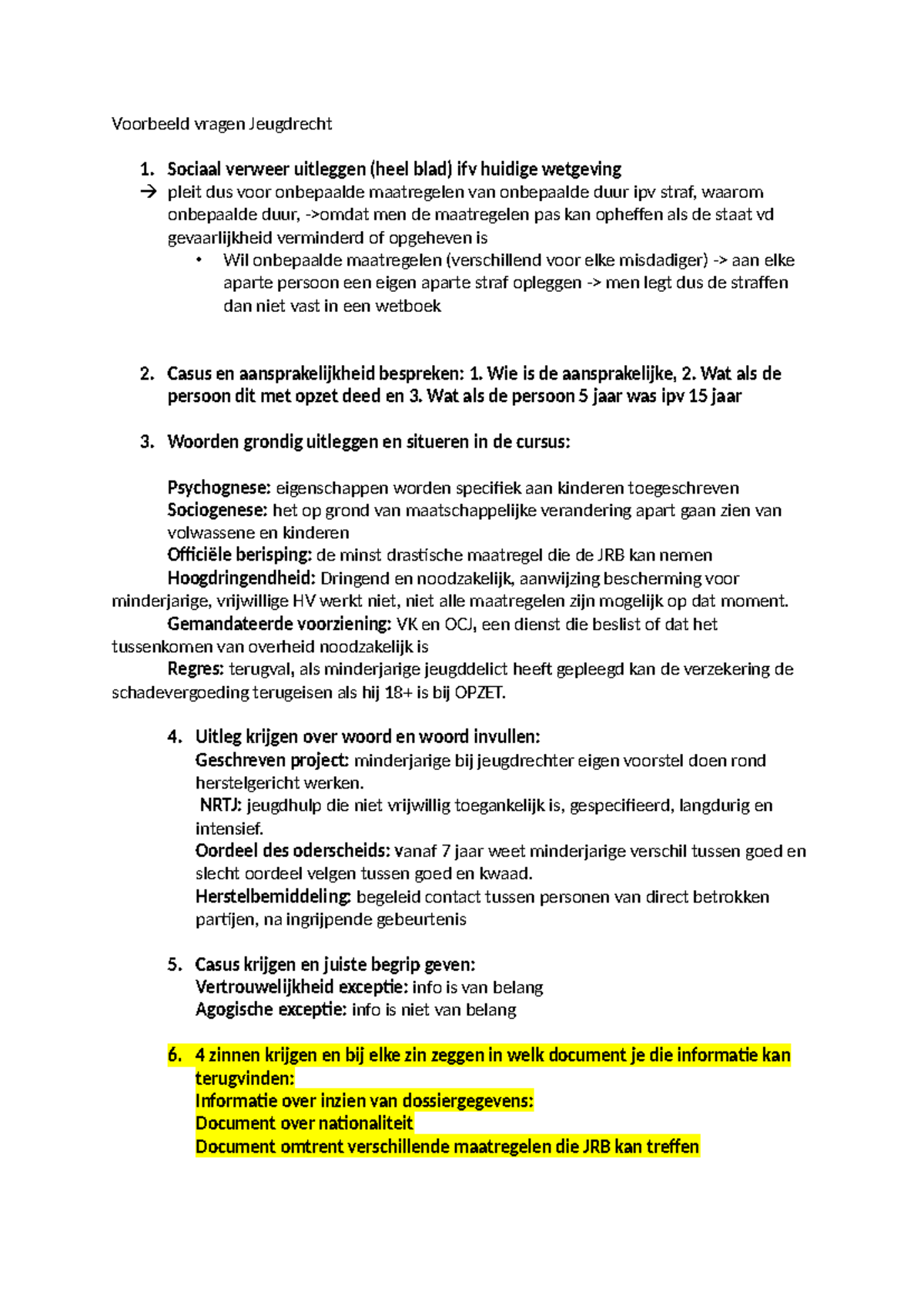 Voorbeeld vragen Jeugdrecht copy 2 - Voorbeeld vragen Jeugdrecht 1 ...