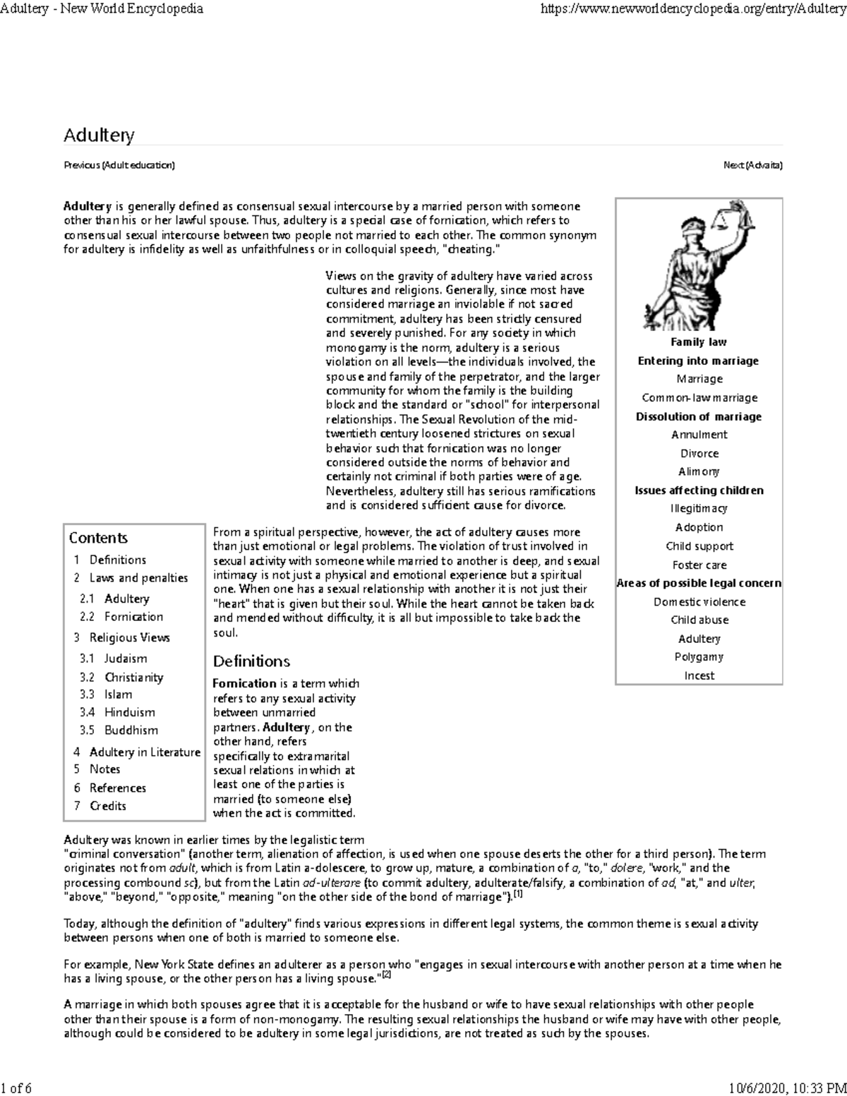Adultery - RESEARCH ASSIGNMENT - Previous (Adult education) Next ...