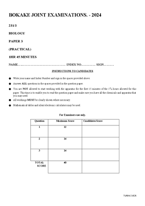 BIO PP3 QS PRE-MOCK 2024 - ©2024 The Success Path Mock Examinations ...