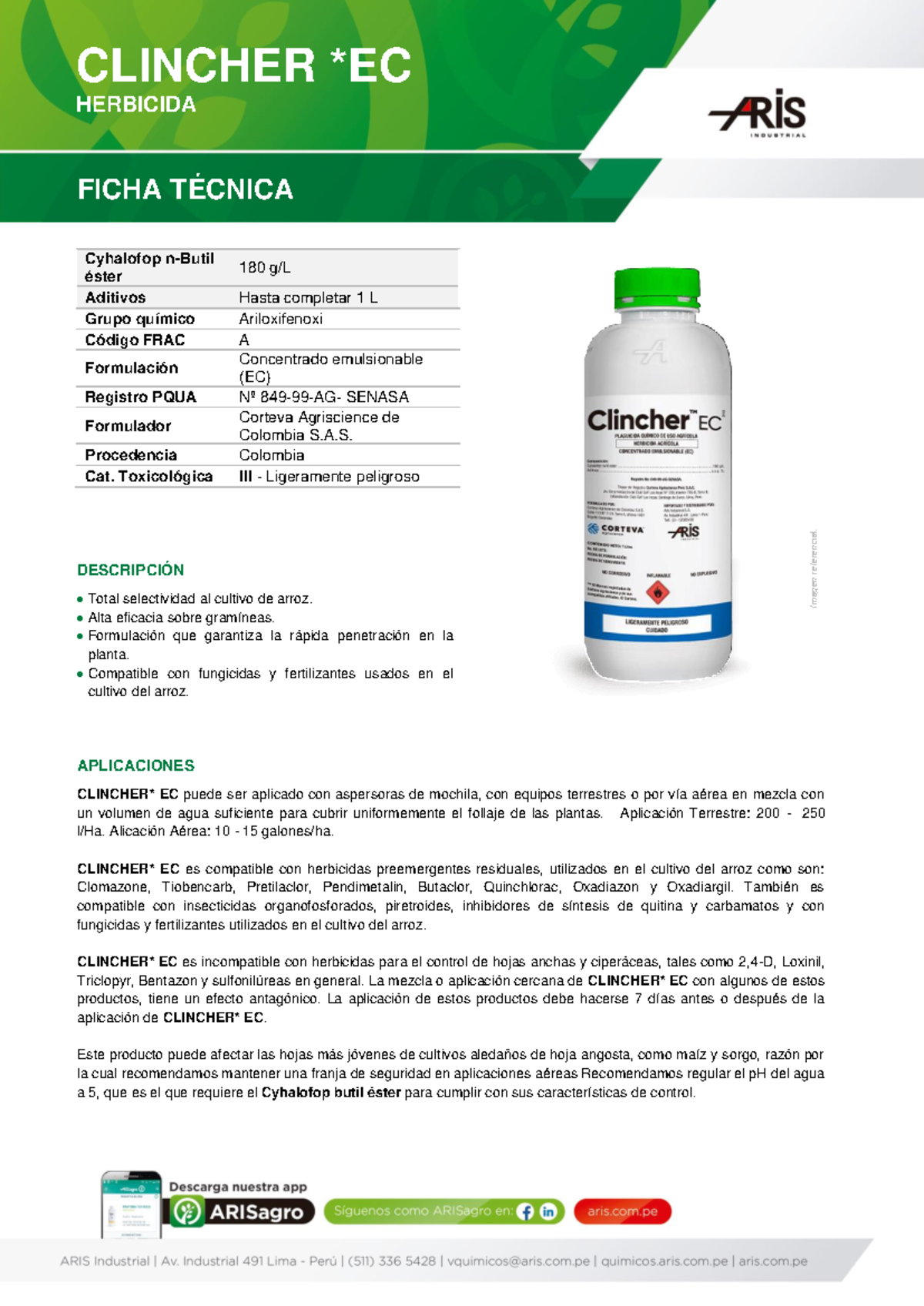 FT- Clincher-EC - Ficha técnica - CLINCHER *EC HERBICIDA FICHA TÉCNICA ...