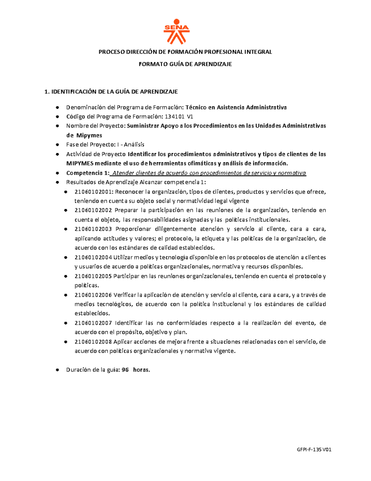 GUIA DE Aprendizaje No. 1 Servicio AL Cliente - PROCESO DIRECCI”N DE FORMACI”N PROFESIONAL ...