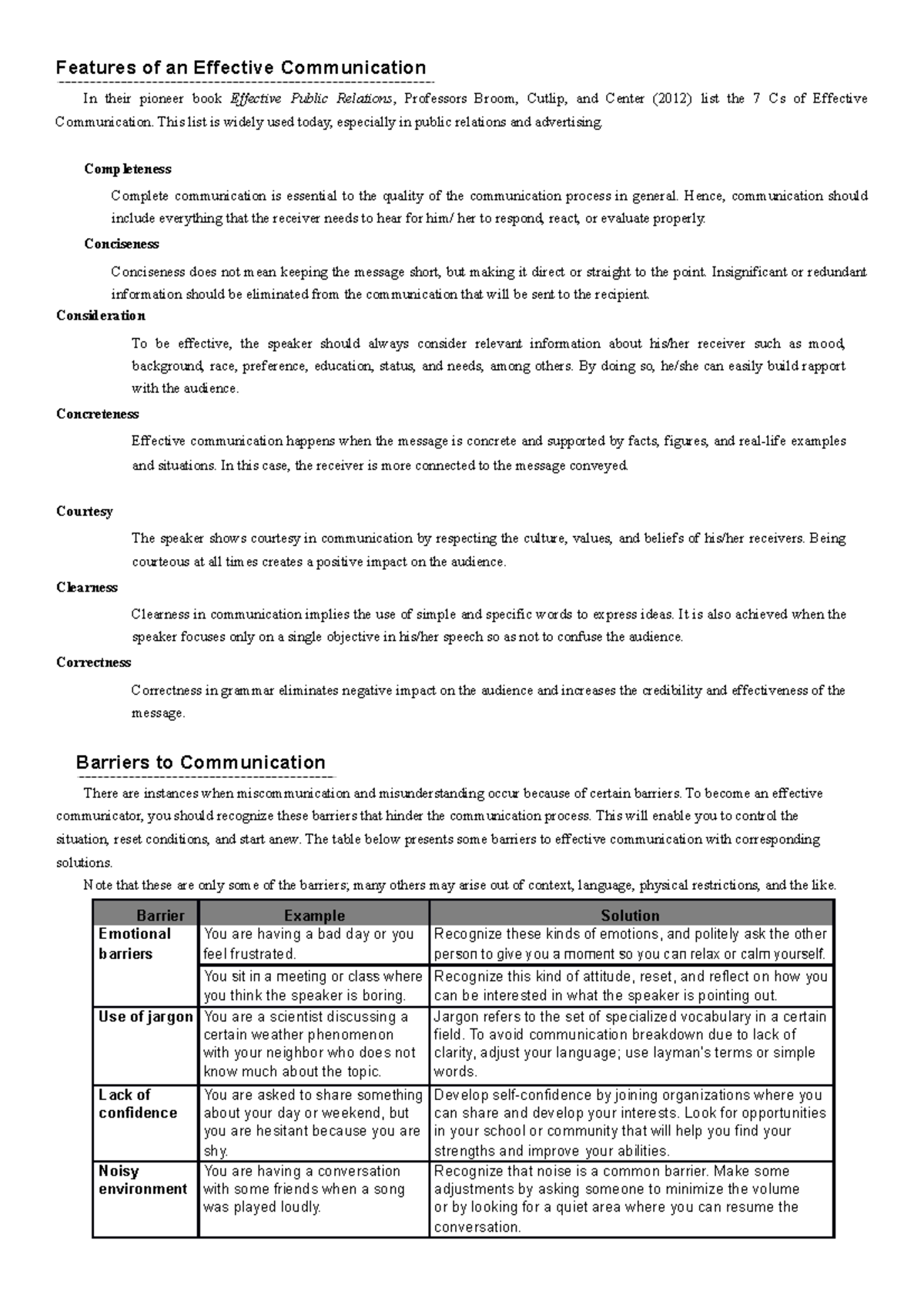 Features of an Effective Communication - This list is widely used today ...
