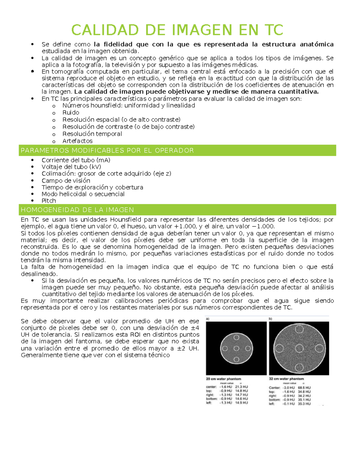 Clase 3- Control DE Imagen EN TC Y Dosimetria - CALIDAD DE IMAGEN EN TC ...