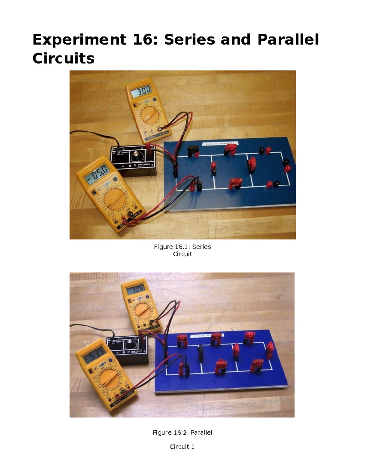 Series Parallel Circuits - Experiment 16: Series and Parallel Circuits ...