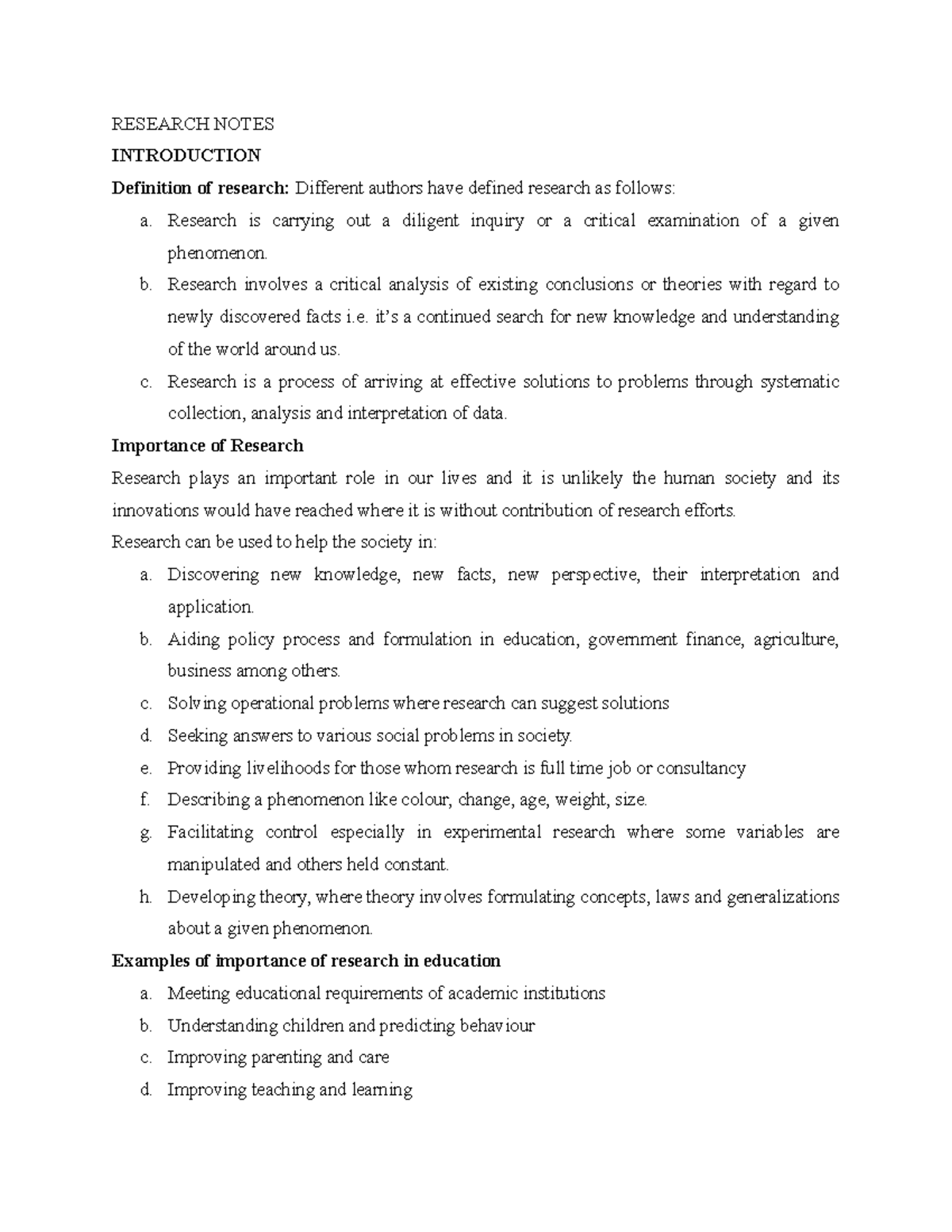 Research Notes - Ggagbs - Clinical medicine - KMTC - Studocu