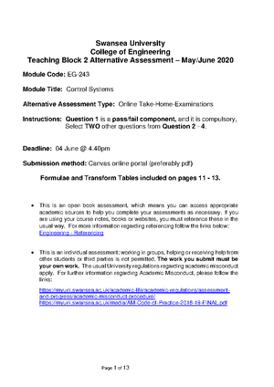 Exam Paper 2021 Model Ans - COLLEGE OF ENGINEERING EXAMINATION MODEL ...