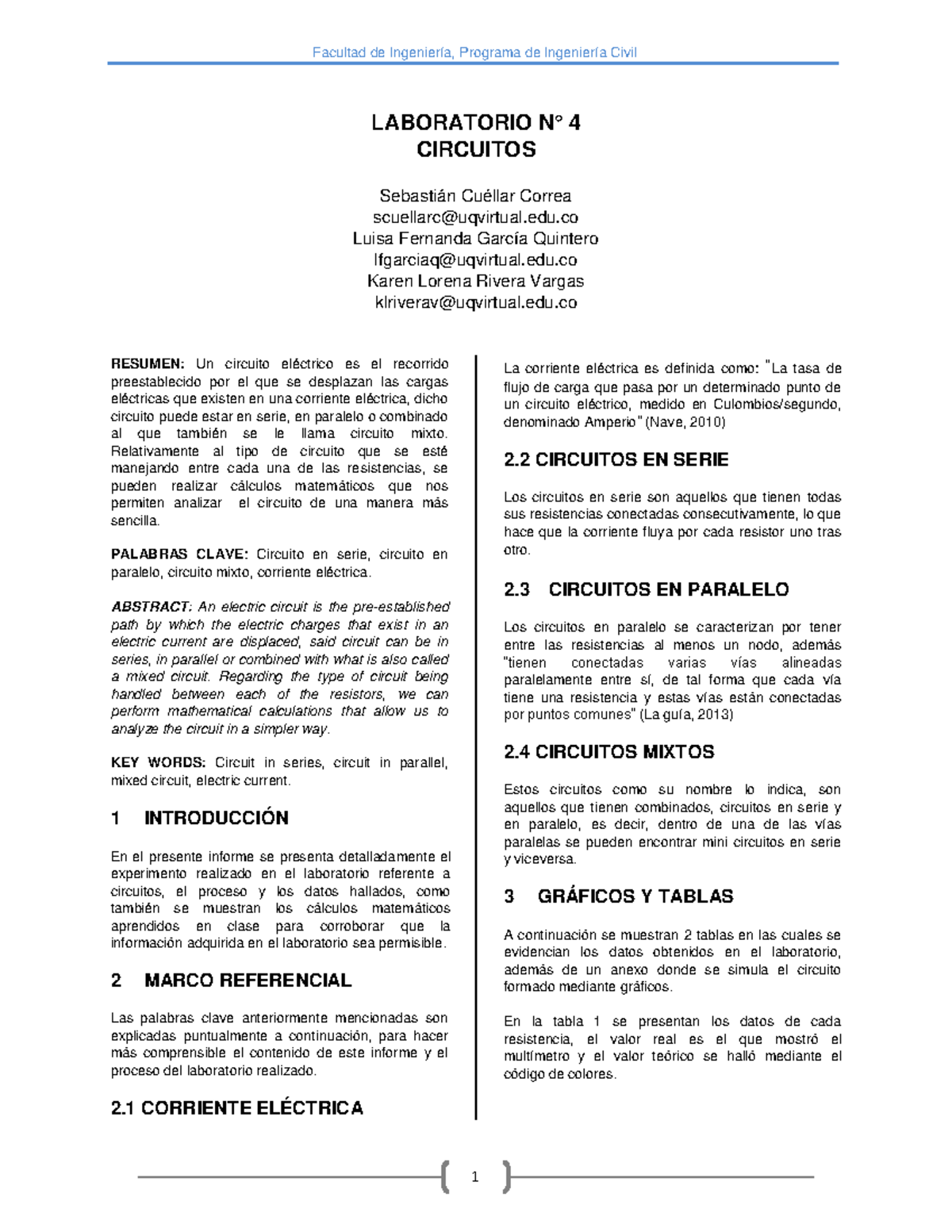 Laboratorio 4 - Warning: TT: undefined function: 32 LABORATORIO N° 4 CIRCUITOS Sebastián Cuéllar ...