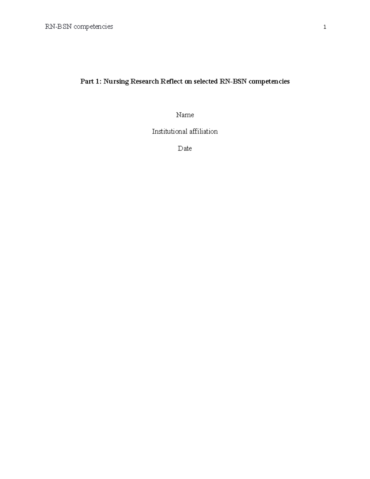 ...Part 1 Nursing Research - Part 1: Nursing Research Reflect on ...